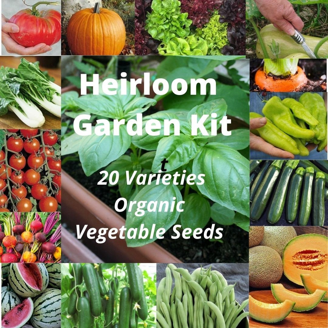 20 Heirloom Vegetable Seed Kit, Variety Pack,